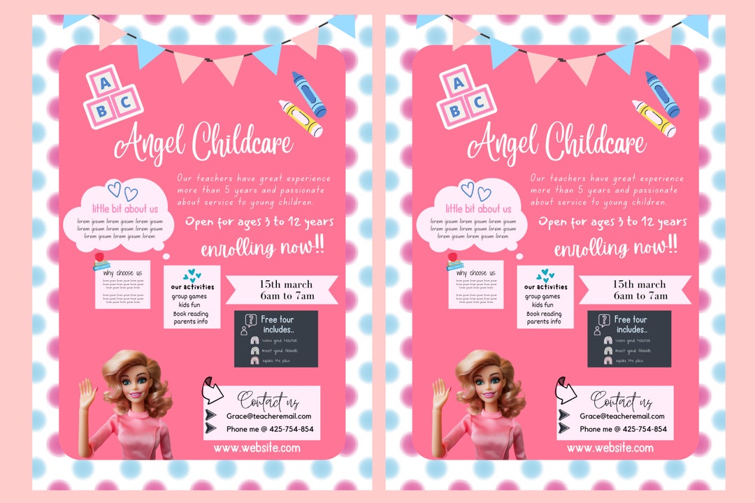 Childcare Flyer Template Doll Flyer Daycare Flyer A4 Size Family Day ...