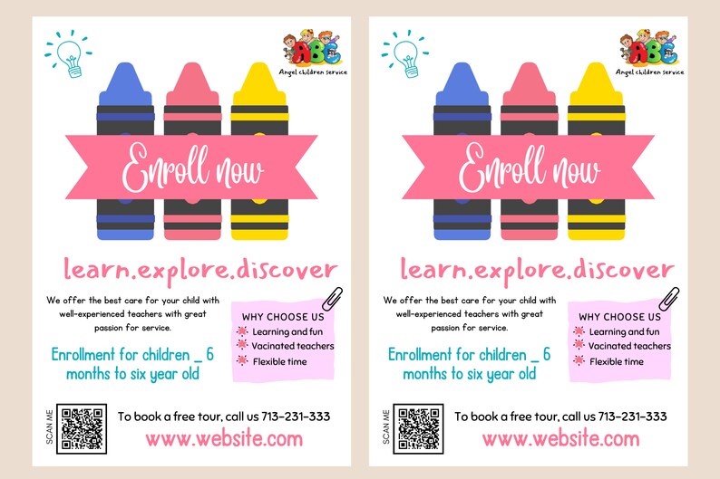 Childcare Flyer Template |QR Code| Daycare Flyer | A4 Size|family Day ...
