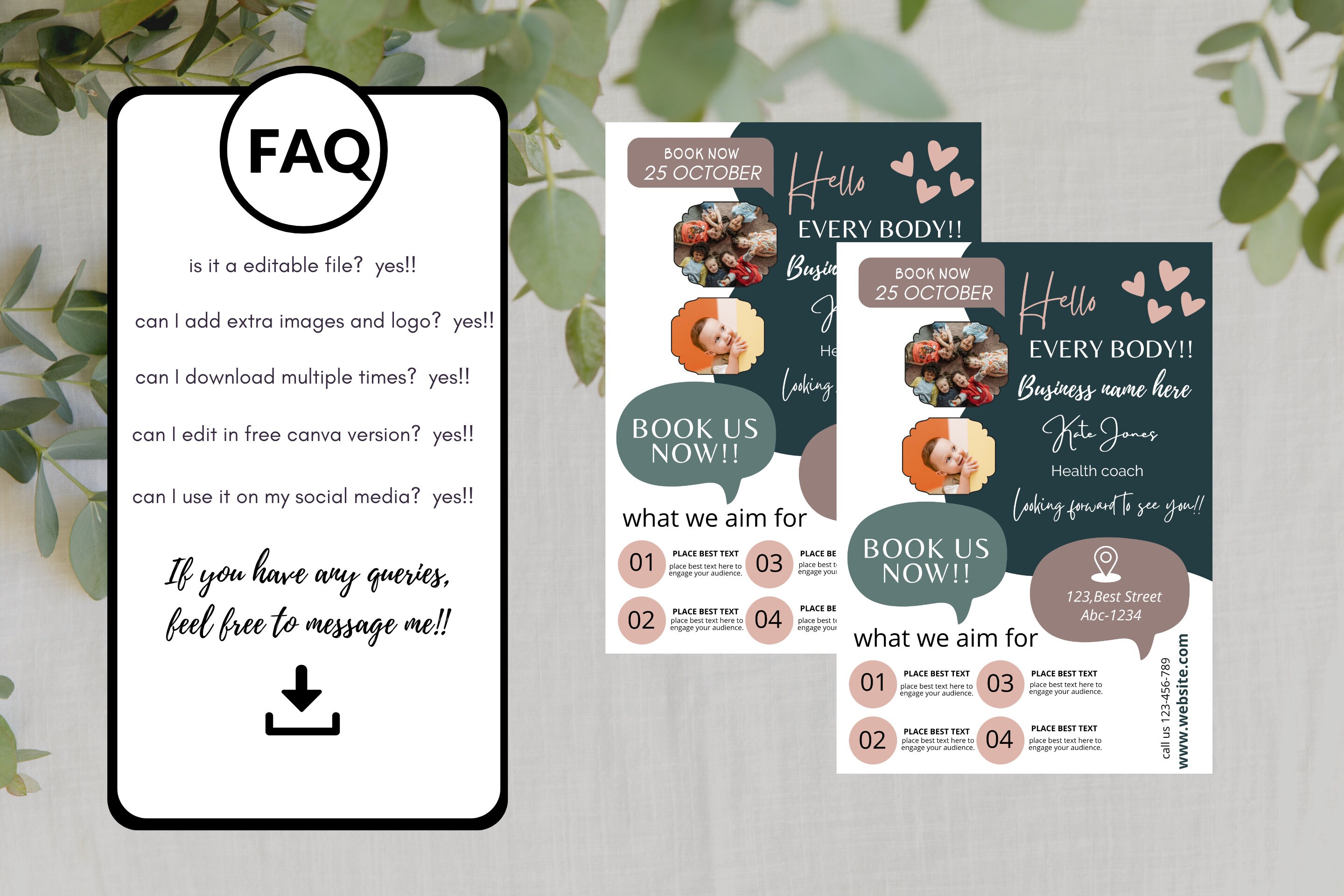 Editable Classes Flyer Template QR Code Daycare Flyer A4 Size Family ...