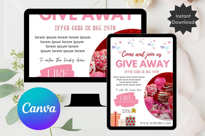 Editable Giveaway Flyer Template QR Code Daycare Flyer A4 Size ...