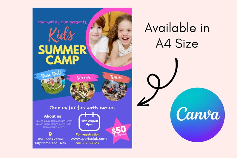 Summer Camp Flyer Template| QR Code| Daycare Flyer |A4 Size|family Day ...