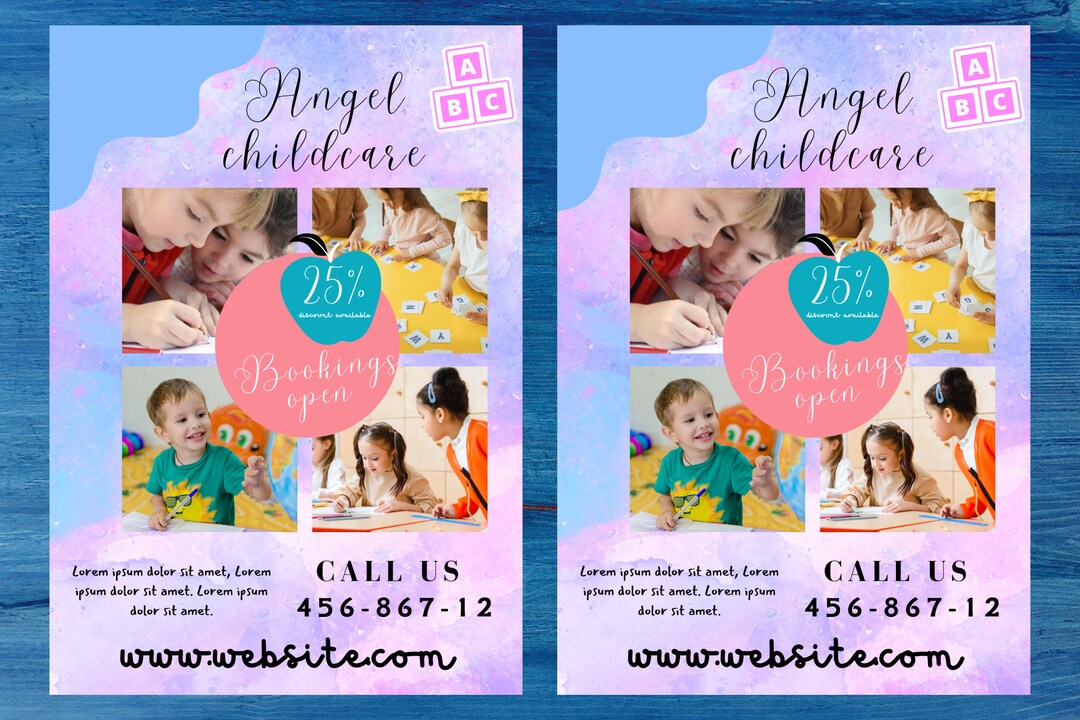 Childcare Flyer Template QR Code Daycare Flyer A4 Size - Etsy