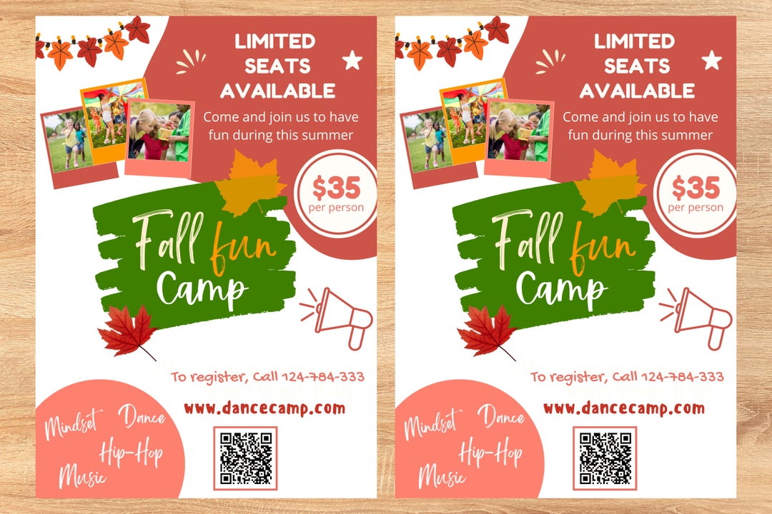 Fall Event Flyer Template QR Code Daycare Flyer A4 Sizefamily Day Care ...