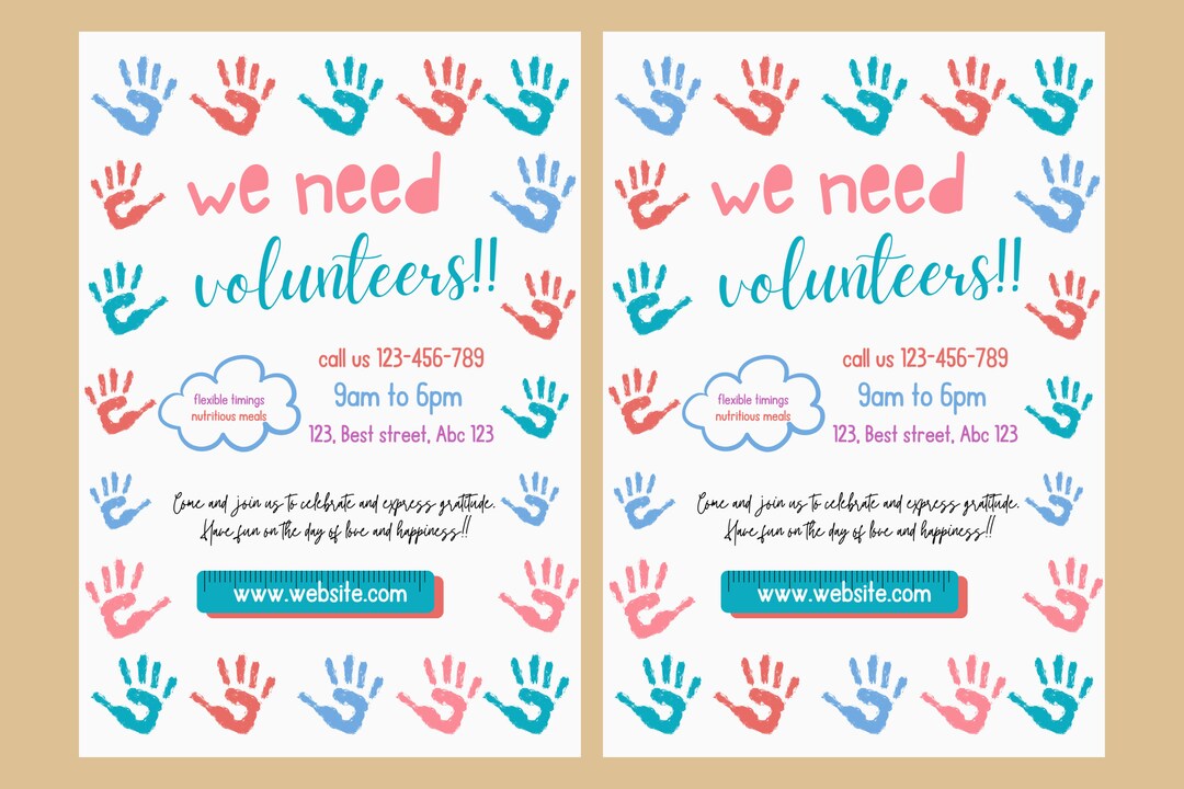 Volunteer Needed Flyer Template QR Code Daycare Flyer A4 Sizefamily Day ...