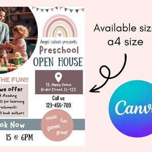 Childcare Flyer| Open House Flyer | Boho Open House| School|qr Code ...