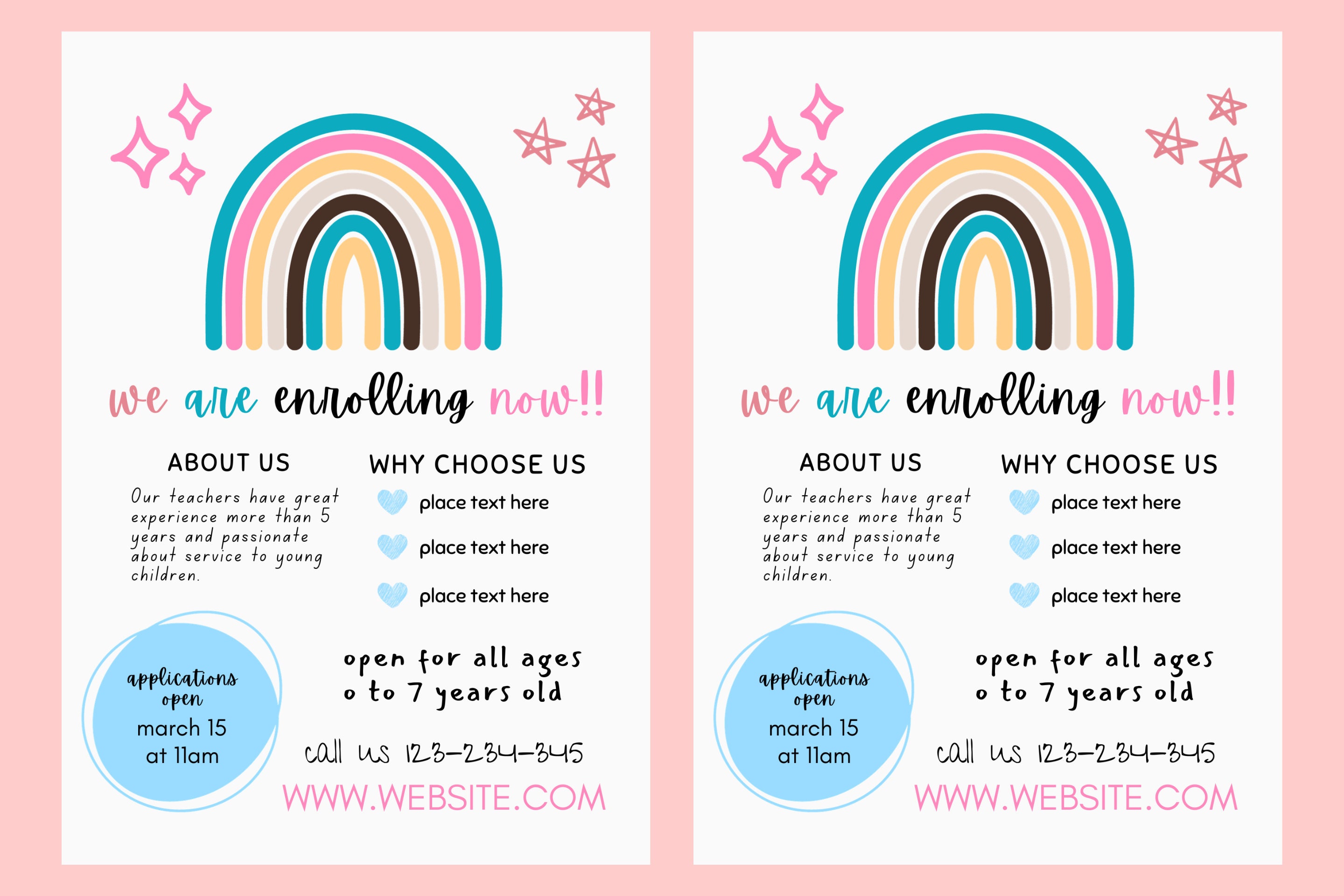 Childcare Rainbow Flyer| QR Code| Daycare Flyer | A4 Size| Family Day ...