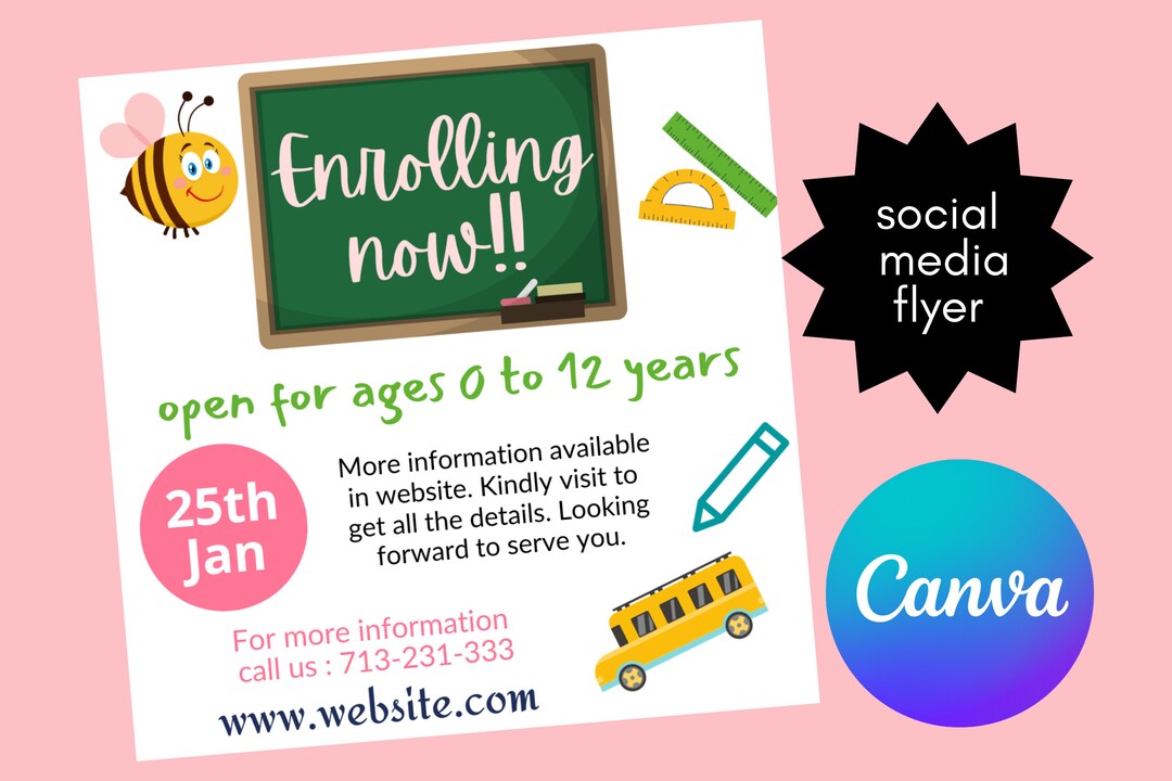 Childcare Promotion Flyer School Booking Template Job Vacancy ...