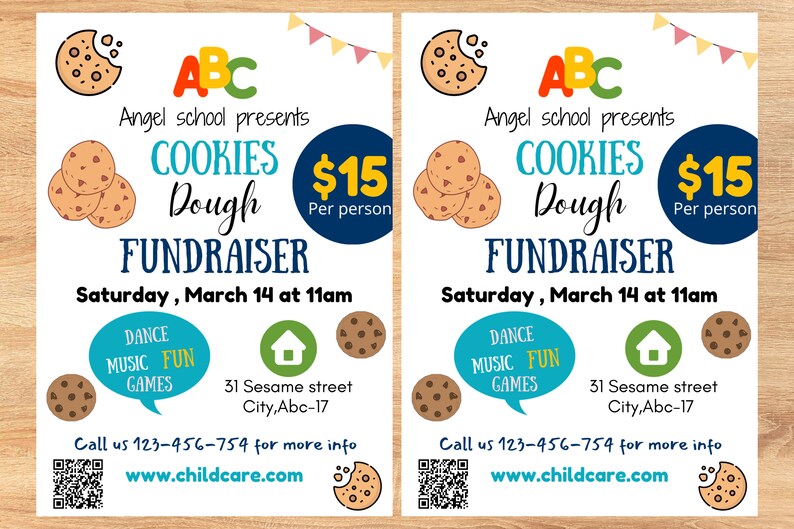 Childcare Donation Flyer Template | QR Code| Daycare Flyer | A4 Size ...