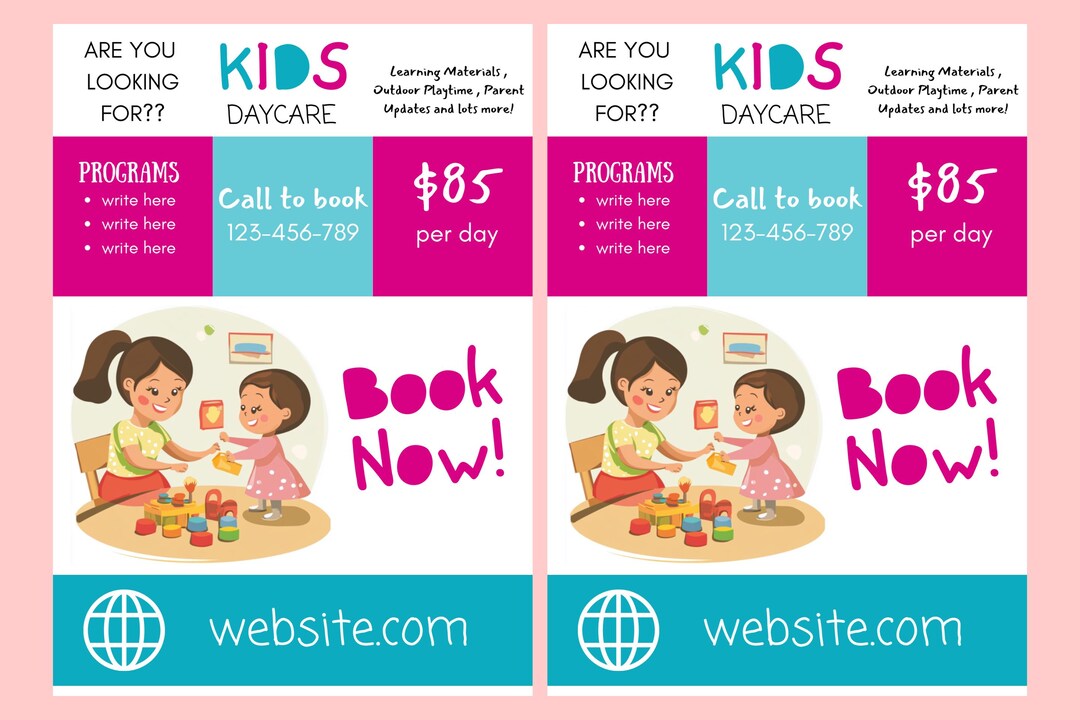 Childcare Flyer Template| QR Code| Daycare Flyer |A4 Size|family Day ...
