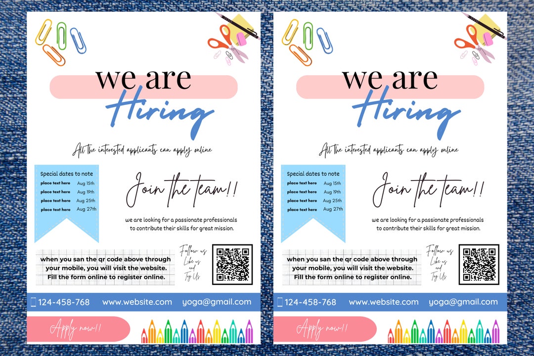 Childcare Hiring Flyer Template| QR Code| Daycare Flyer |A4 Size|family ...