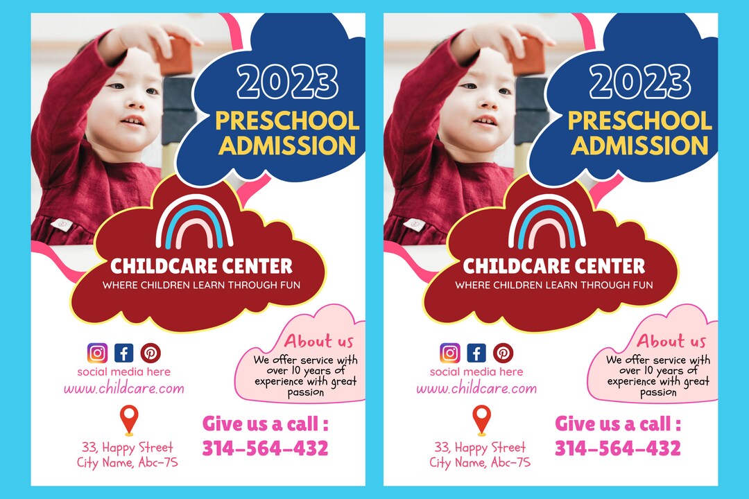 Childcare Flyer Template QR Code Daycare Flyer A4 Size Family Day Care ...