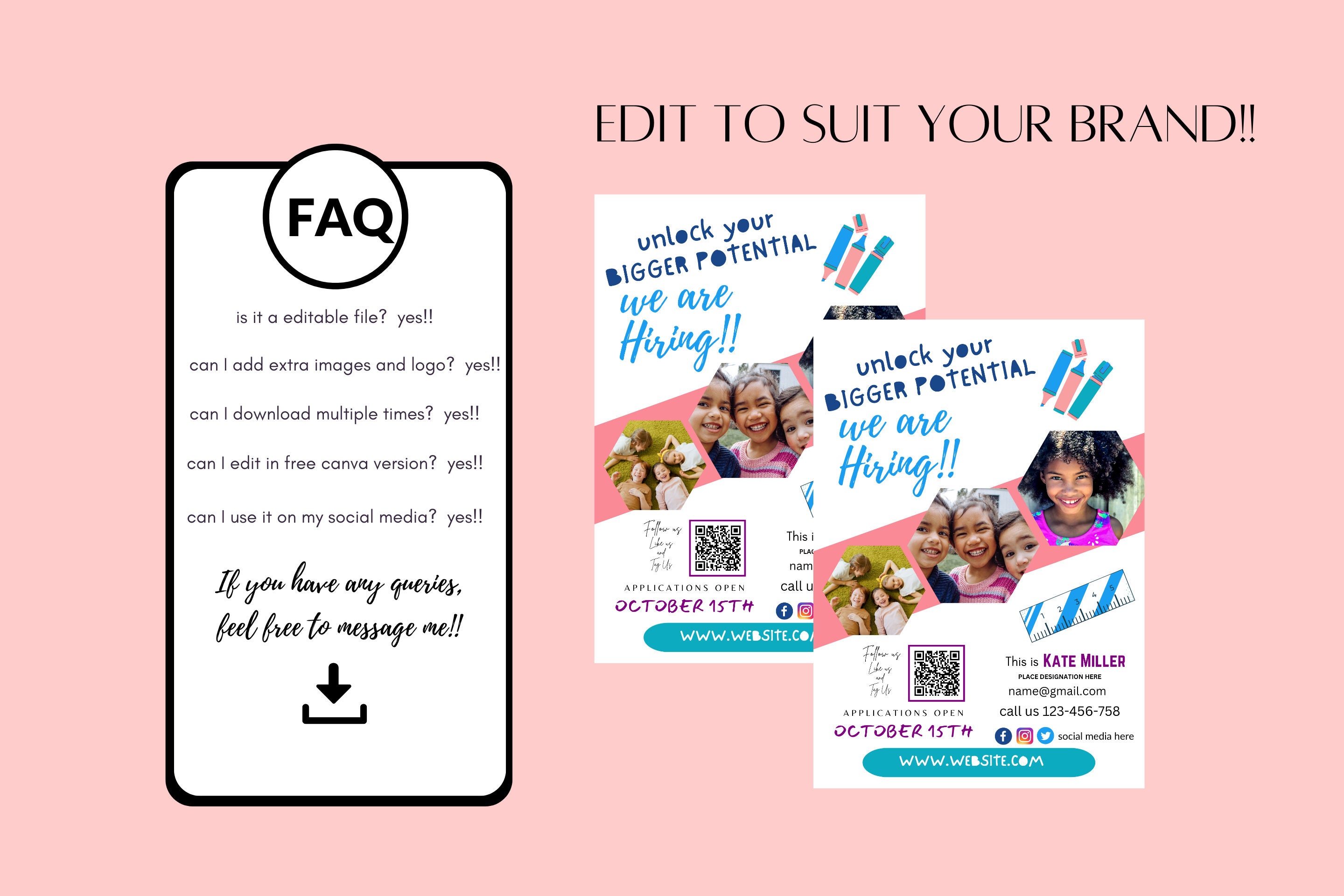 Childcare Event Flyer Template QR Code Daycare Flyer A4 Sizefamily Day ...