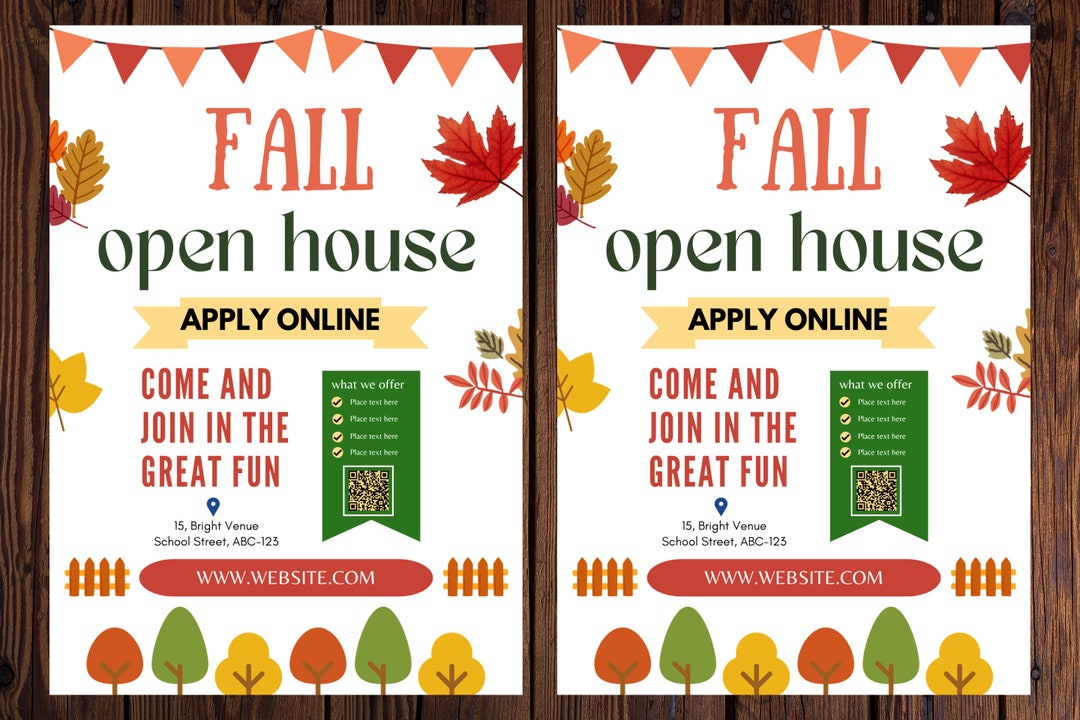 Fall Open House Flyerchildcare Flyer Template QR Code - Etsy