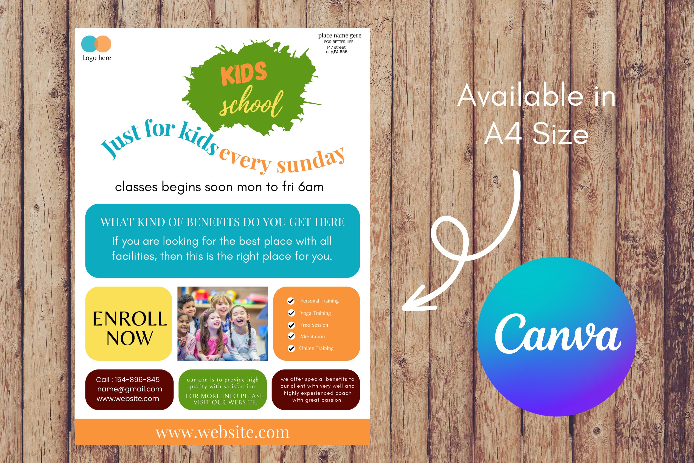 Childcare Flyer| Sunday School |QR Code| Daycare Flyer | A4 Size ...
