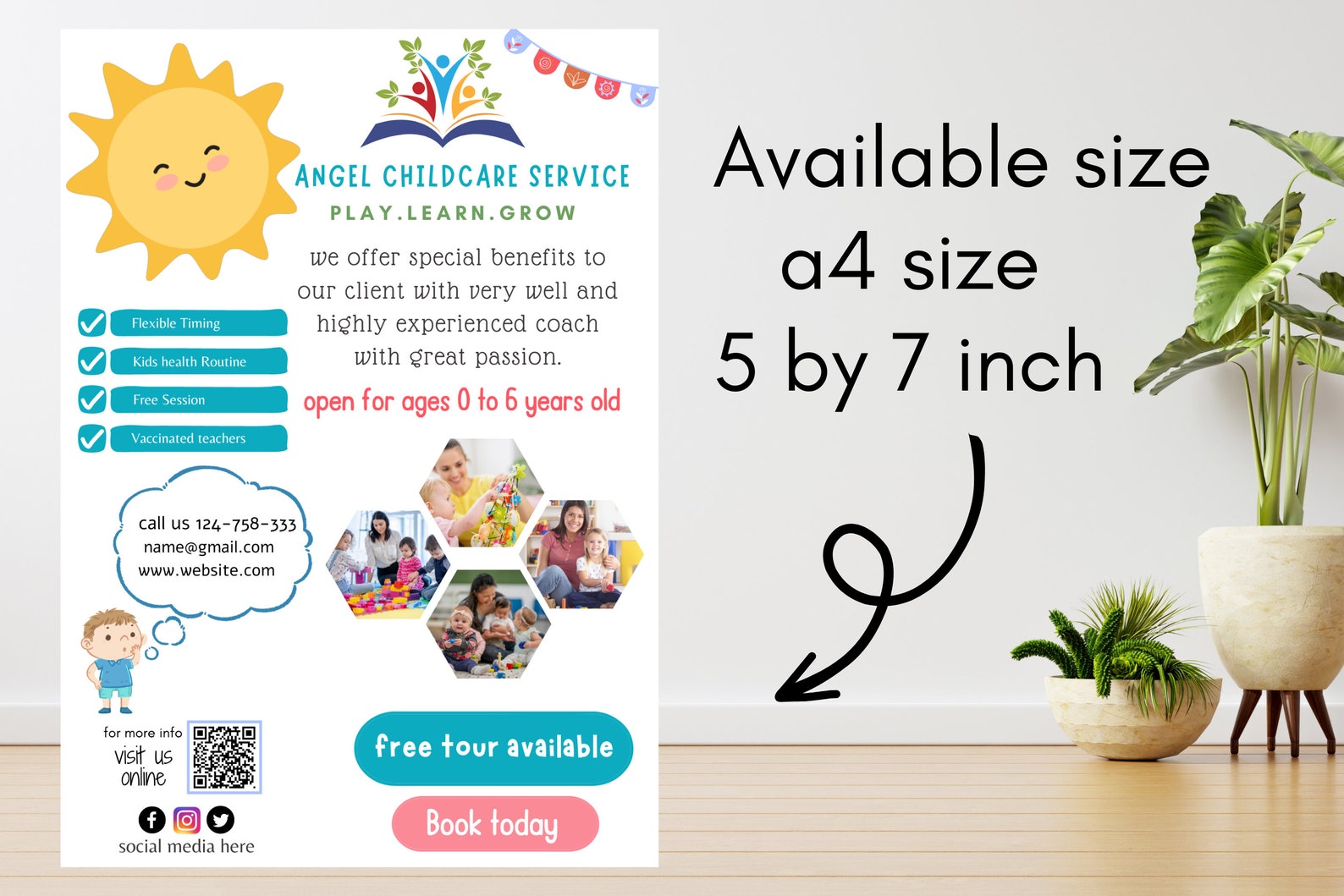 Childcare Summer Flyer| Teacher| Preschool| QR Code| Daycare Flyer |A4 ...