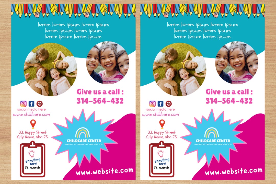 Editable Promotion Flyer QR Code Daycare Flyer A4 Size Family Day Care ...