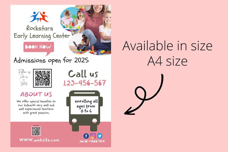 Childcare Flyer Template | QR Code| Daycare Flyer | A4 Size| Family Day ...