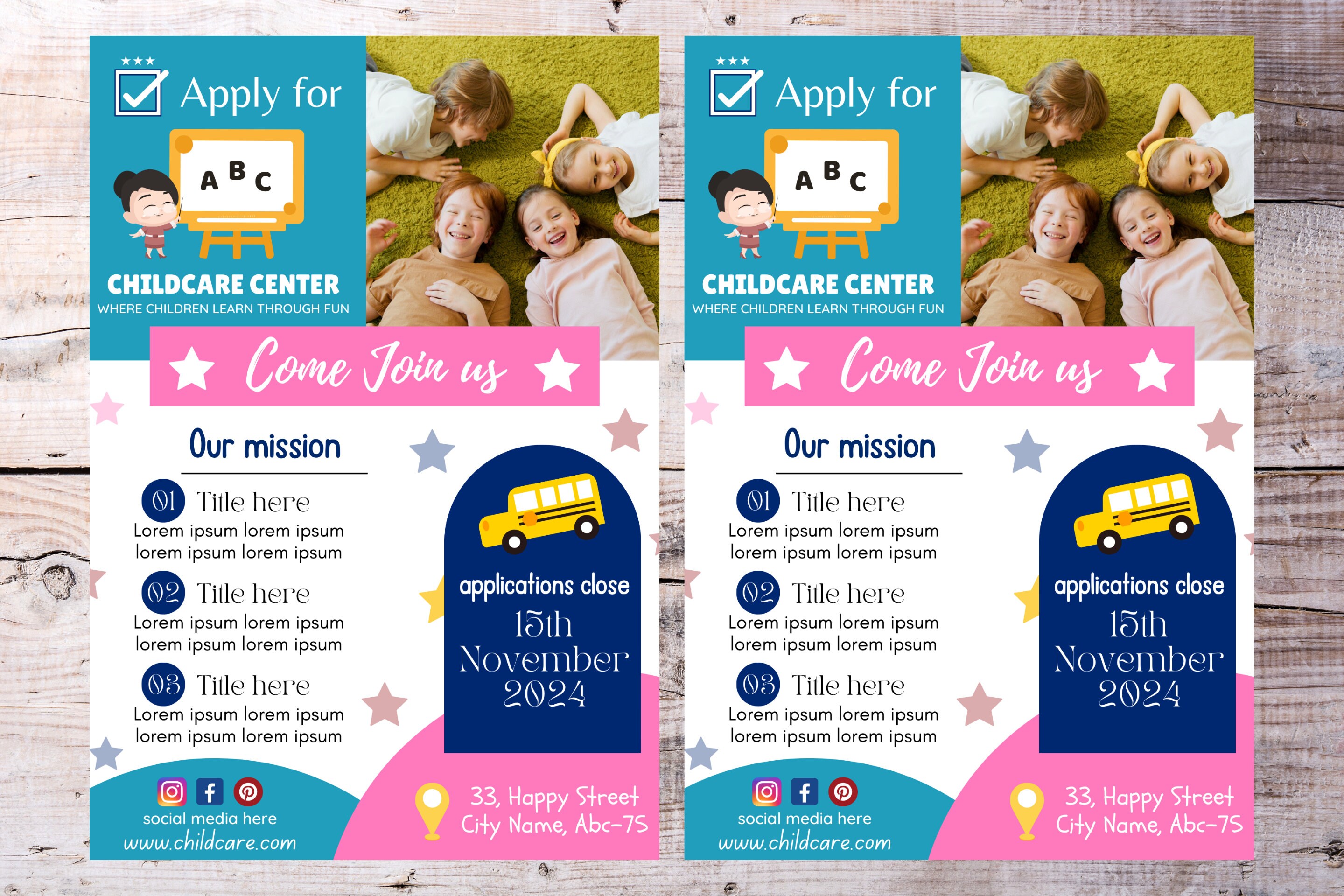 Editable Enroll Flyer Template QR Code Daycare Flyer A4 Sizefamily Day ...