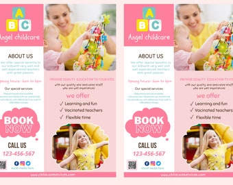Childcare Flyer Template QR Code Daycare Flyer A4 Size - Etsy
