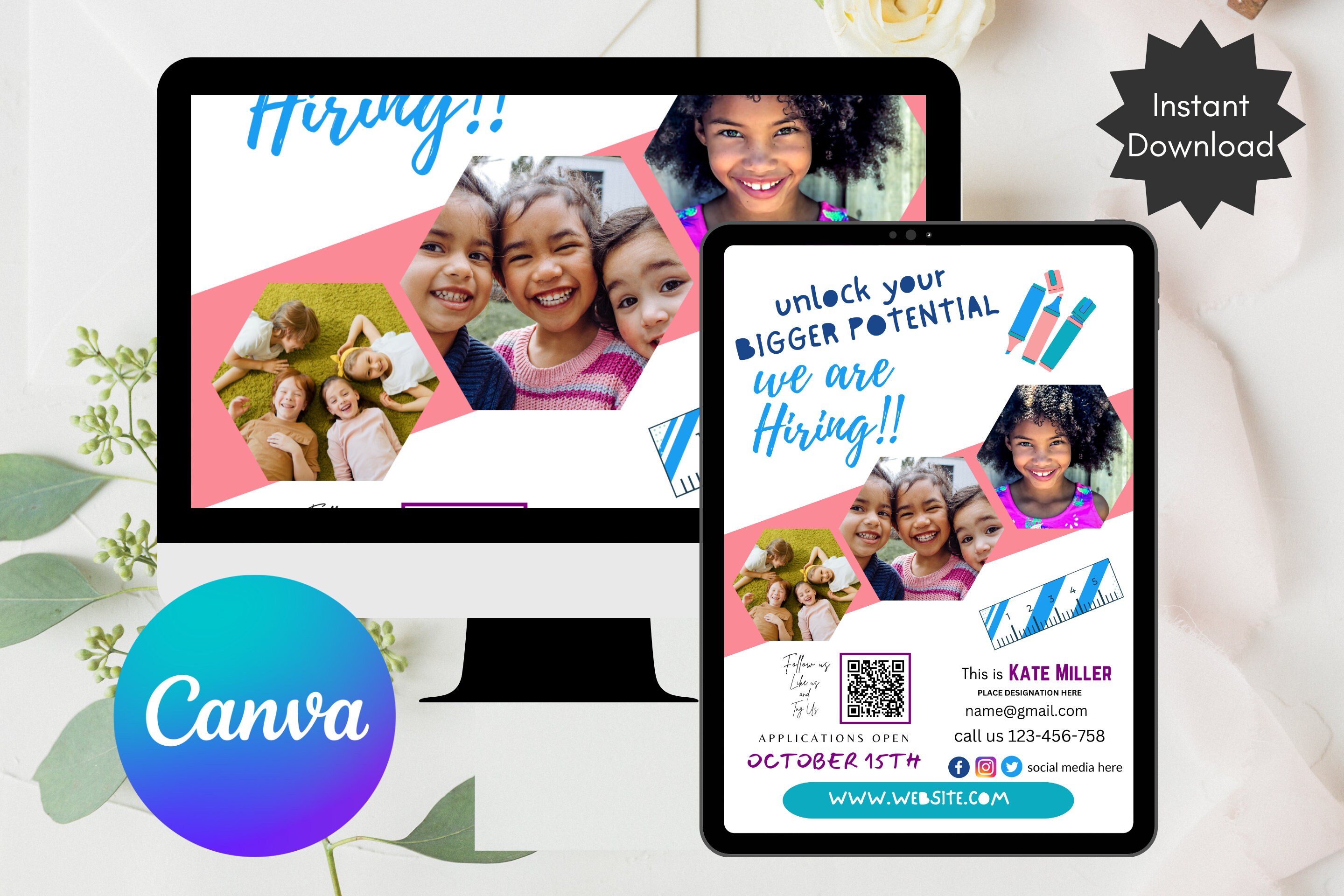 Childcare Event Flyer Template QR Code Daycare Flyer A4 Sizefamily Day ...