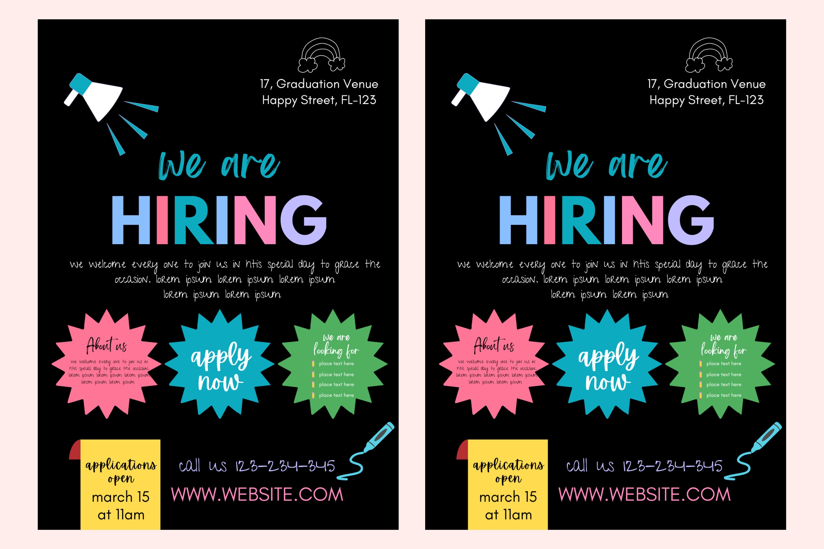 Childcare Hiring Flyer Template| QR Code| Daycare Flyer |A4 Size|family ...