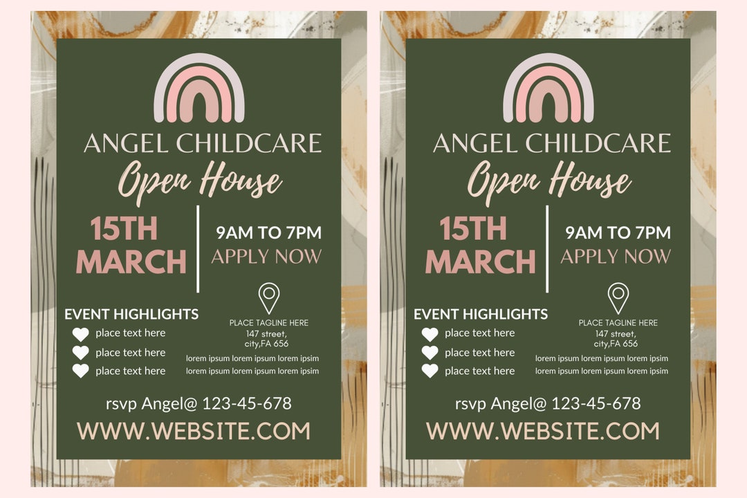 Open House Flyer Template| QR Code| Daycare Flyer |A4 Size|family Day ...