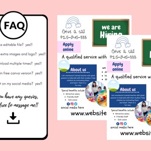 Childcare Hiring Flyer Template| QR Code| Daycare Flyer |A4 Size|family ...