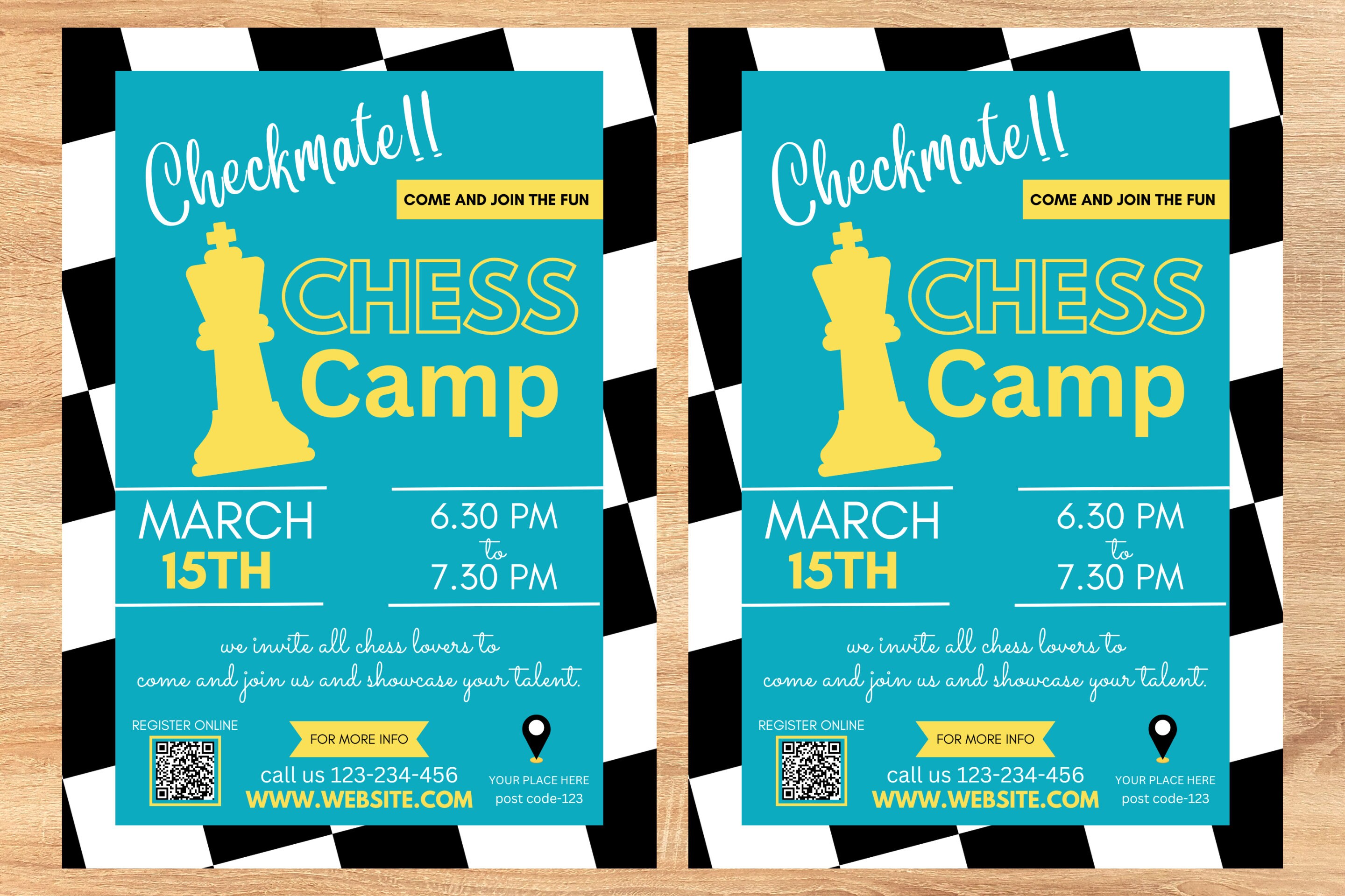 Chess Camp Flyer Template QR Code Daycare Flyer A4 Sizefamily Day Care ...