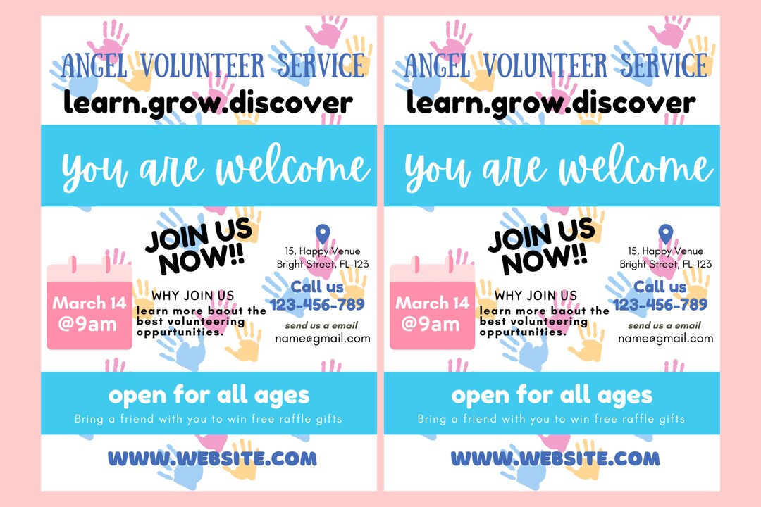 Editable Volunteer Flyer Template QR Code Daycare Flyer A4 Sizefamily ...