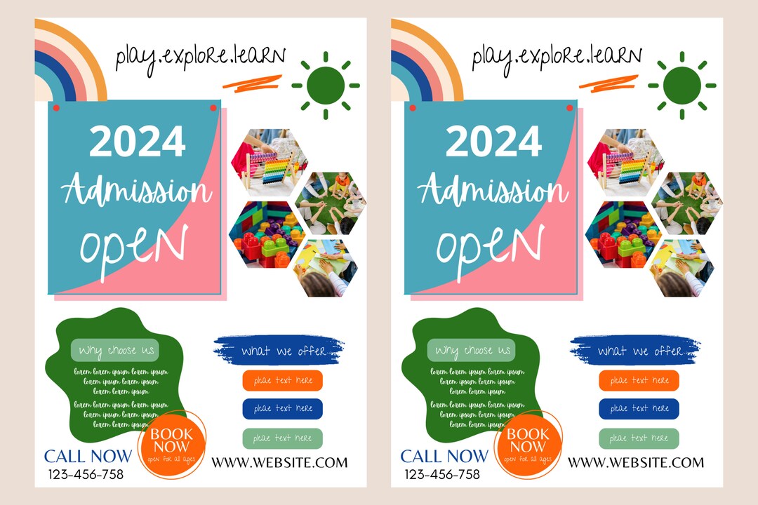 Preschool Event Flyer Template QR Code Daycare Flyer A4 Sizechildcare ...