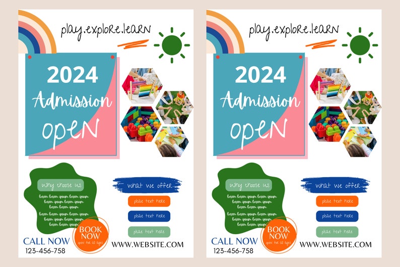 Preschool Event Flyer Template QR Code Daycare Flyer A4 Sizechildcare ...