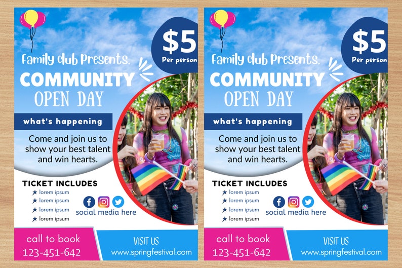 Community Day Flyer Template QR Code Daycare Flyer A4 Sizefamily Day ...