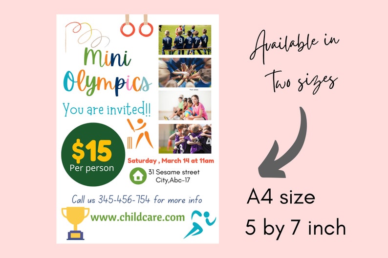 Childcare Olympics Flyer Olympics Flyer QR Code Daycare Flyer post ...
