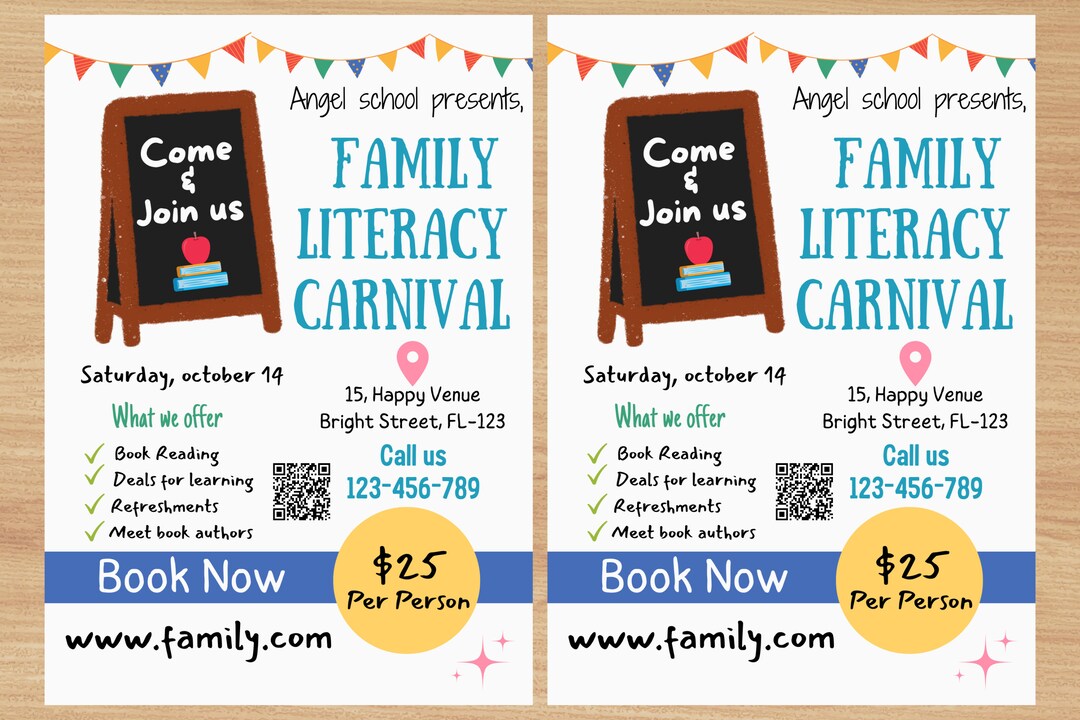 Editable Literacy Flyer Template Hiring Daycare Flyer A4 Size Family ...