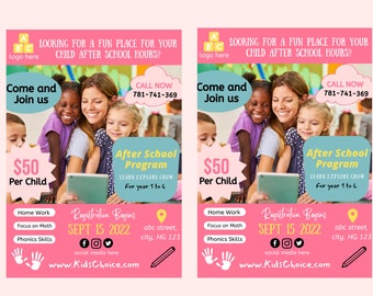 After School Care Flyer - Etsy