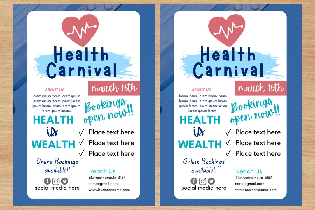 Health Carnival Flyer Template QR Code Daycare Flyer A4 Sizefamily Day ...