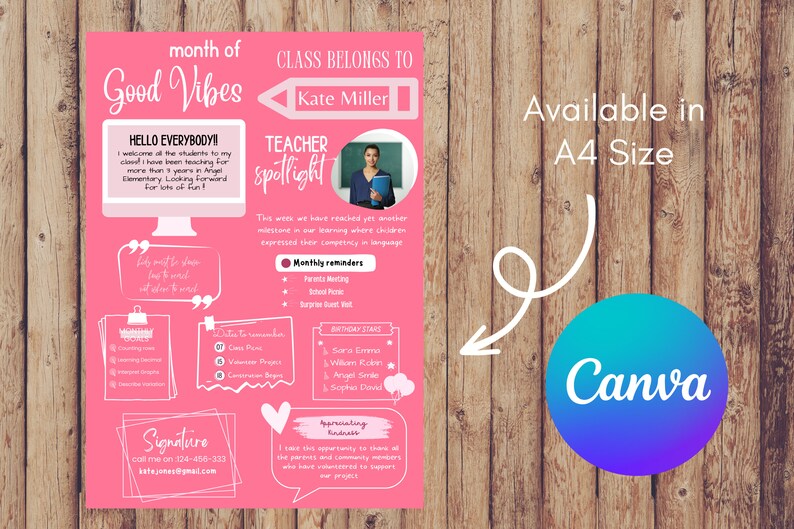 Childcare Newsletter Flyer| Pink Newsletter|daycare| Elementary ...