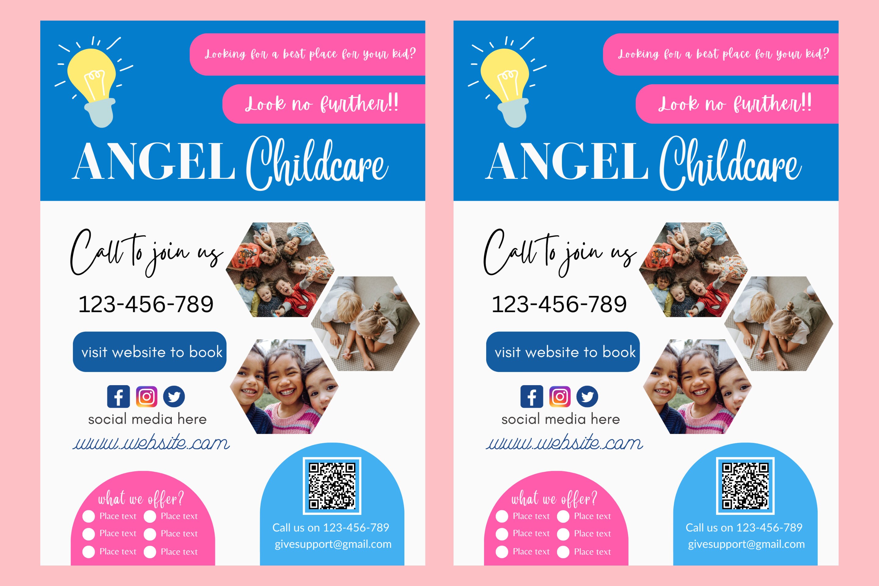 Childcare Flyer Template QR Code Daycare Flyer A4 Size Family Day Care ...