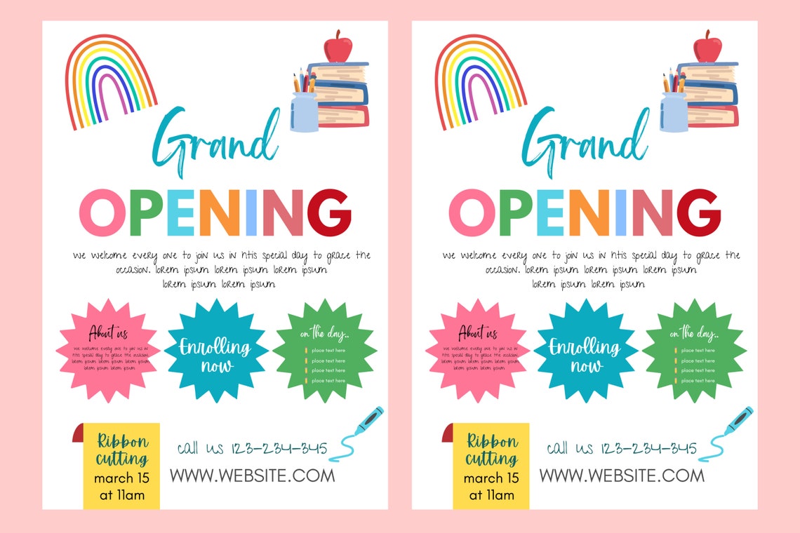 Grand Opening Flyer Template| QR Code| Grand Opening Flyer |A4 Size ...
