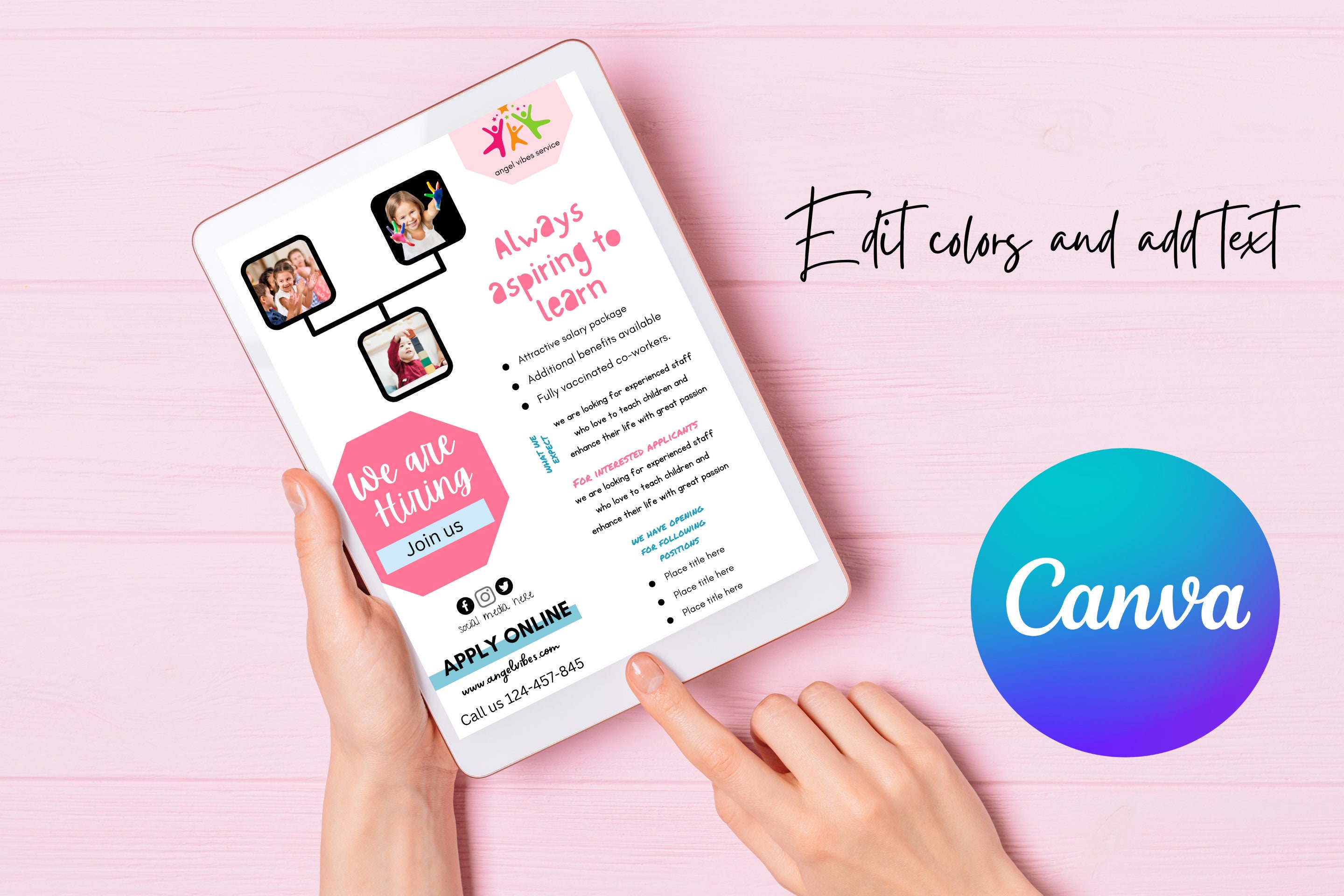 Preschool Flyer Template QR Code Daycare Flyer A4 Sizechildcare ...