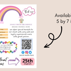 Childcare Flyer Template | QR Code| Daycare Flyer | A4 Size| Family Day ...