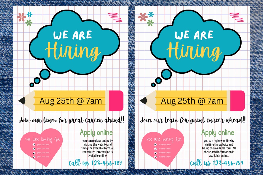 Childcare Hiring Flyer |hiring Flyer | QR Code| Daycare Flyer | A4 Size ...