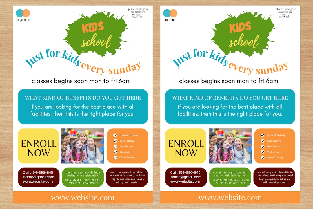 Childcare Flyer| Sunday School |QR Code| Daycare Flyer | A4 Size ...