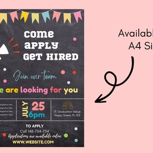 Childcare Hiring Flyer Template| QR Code| Daycare Flyer |A4 Size|family ...