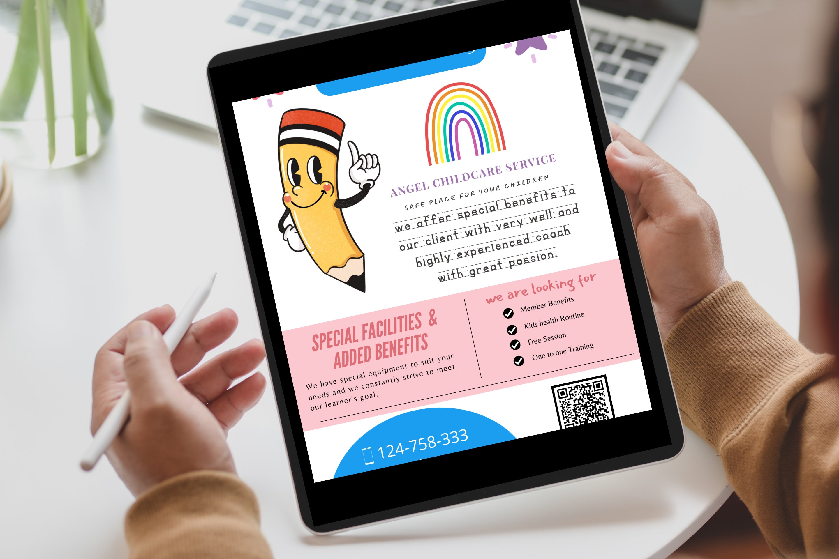 Childcare Hiring Flyer Template| QR Code| Daycare Flyer |A4 Size|family ...