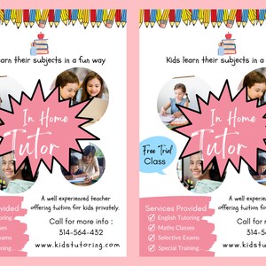Editable Tutor Flyer Template| QR Code| Daycare Flyer |A4 Size|family ...