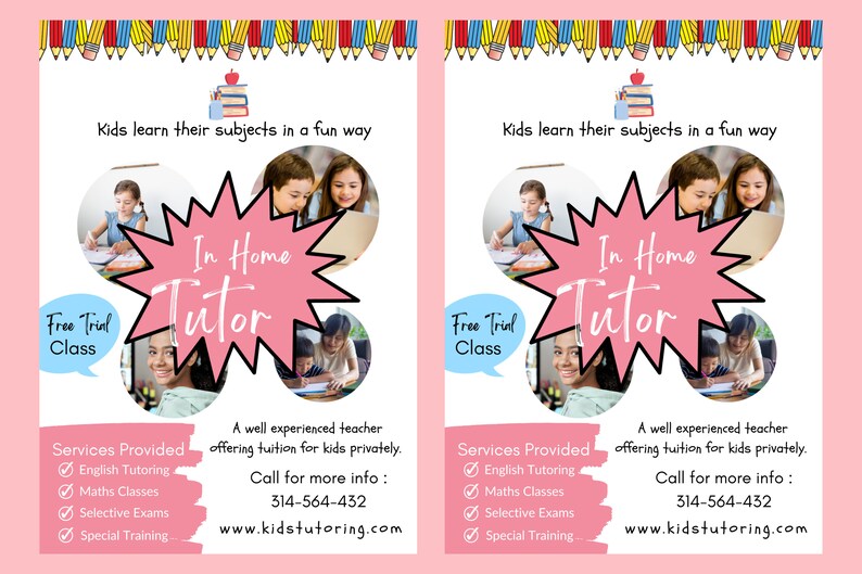 Editable Tutor Flyer Template| QR Code| Daycare Flyer |A4 Size|family ...