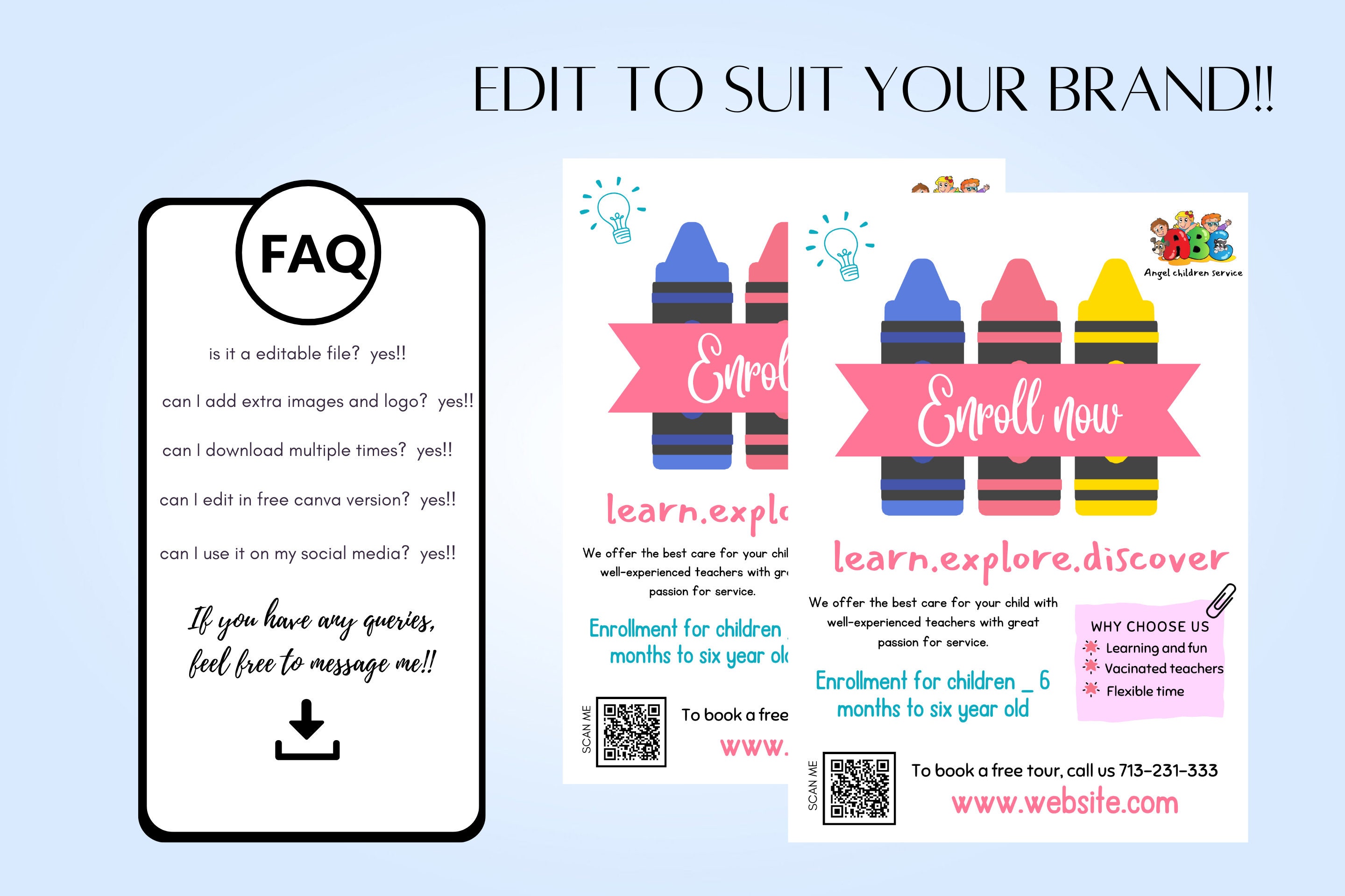 Childcare Flyer Template |QR Code| Daycare Flyer | A4 Size|family Day ...