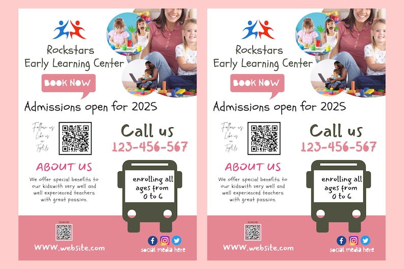 Editable Daycare Flyer Template QR Code Daycare Flyer A4 Sizechildcare ...