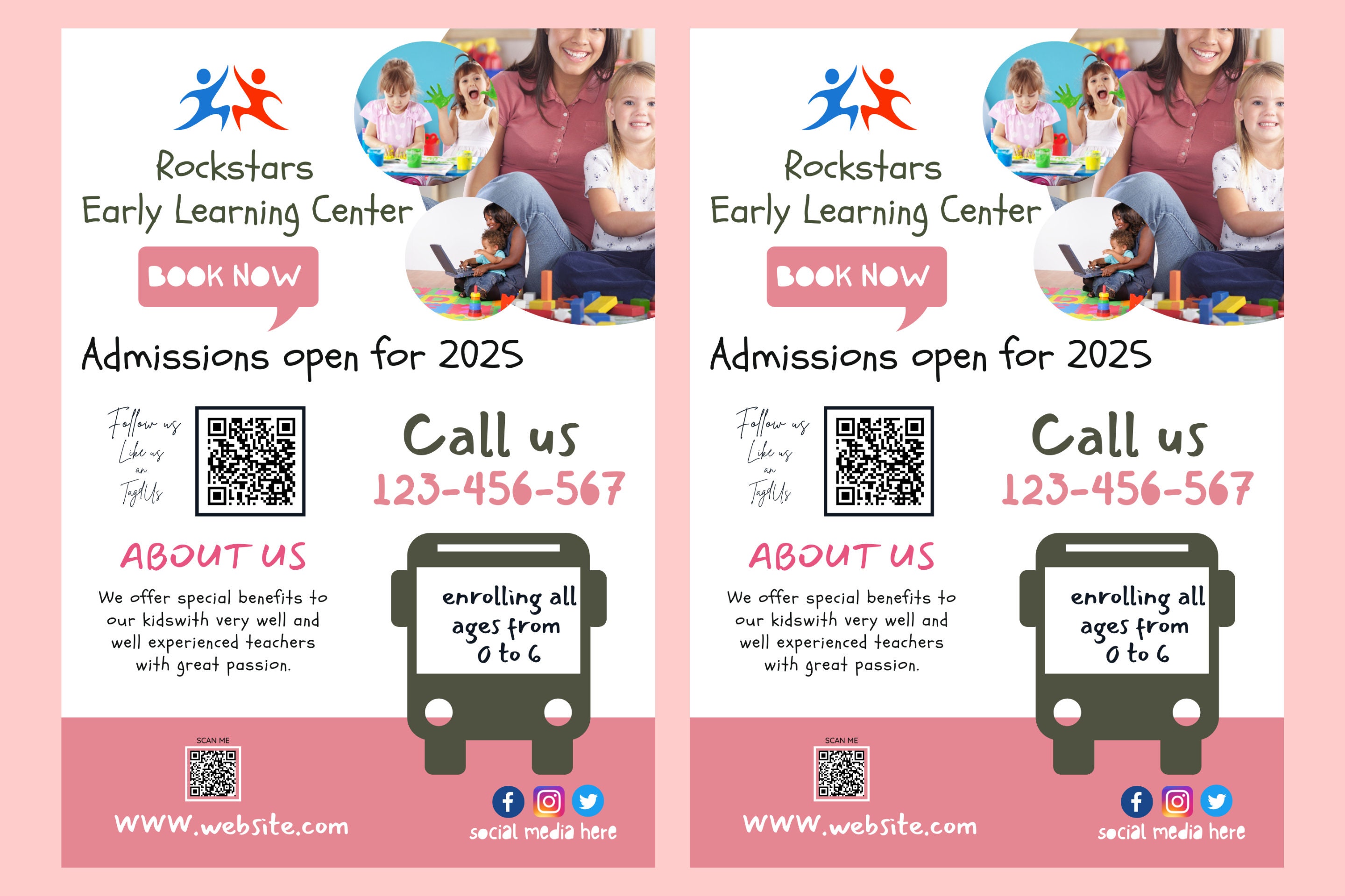Editable Daycare Flyer Template QR Code Daycare Flyer A4 Sizechildcare ...